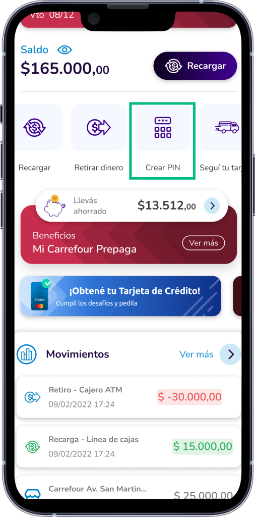 Crear PIN - Banco de Servicios Financieros