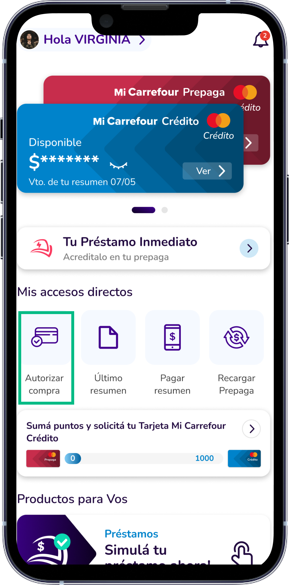 Autorizar Compra - Banco de Servicios Financieros